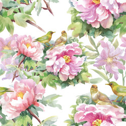 Summer seamless watercolor pattern with pink Vector Image