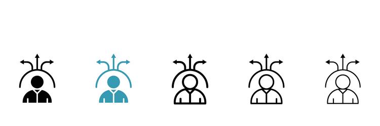 Decision icon set conclsusion commitment Vector Image