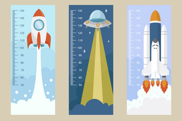 Cute drawn height meters collection Royalty Free Vector