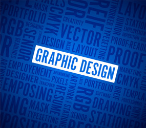 Graphic design word background Royalty Free Vector Image