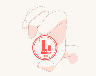 Hand holding hydrogen chemical element sign Vector Image