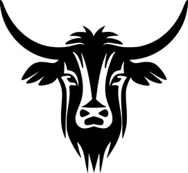 Scottish highland cow logo Royalty Free Vector Image