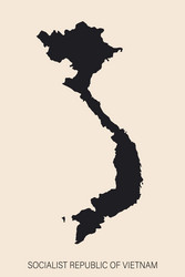 Highly detailed vietnam map with borders isolated Vector Image