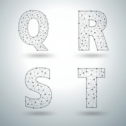 Mesh stylish alphabet letters Royalty Free Vector Image
