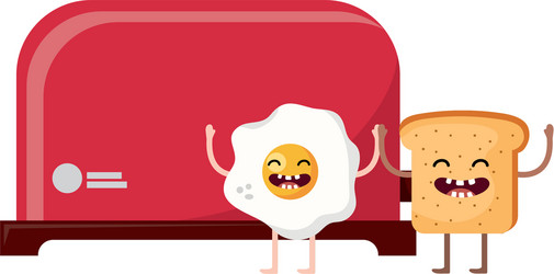 Bread toaster cartoon Royalty Free Vector Image