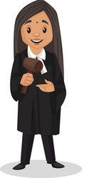 Cute judge girl cartoon character standing Vector Image
