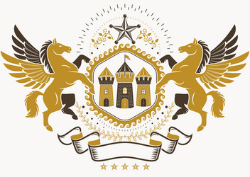 Heraldic signs elements heraldry emblems Vector Image