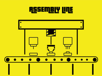 Assembly line poster Royalty Free Vector Image