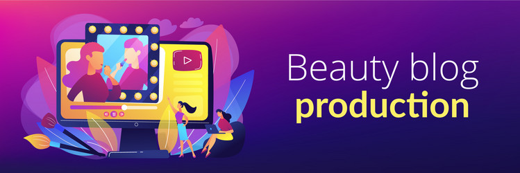 Beauty blogger concept banner header Royalty Free Vector