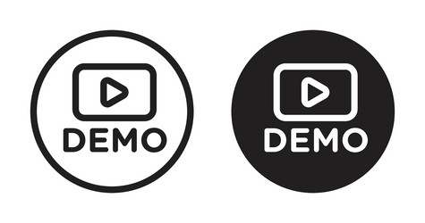 Demo video icon set room conference Royalty Free Vector