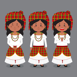 Dominican character with various expression Vector Image