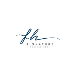 Fh simple signature logo - handwritten template Vector Image