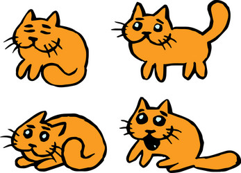 Orange cat cartoon character Royalty Free Vector Image