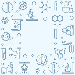 Chemical concept vertical blue linear frame Vector Image