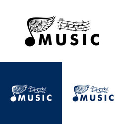 Creative music logo designs with minimalist Vector Image