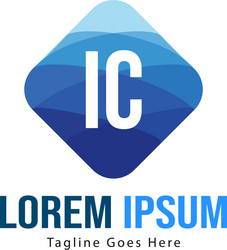 Initial ic logo template with modern frame Vector Image