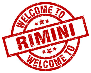 Welcome to rimini red stamp Royalty Free Vector Image