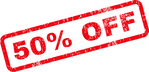 50 percent off everything rubber stamp Royalty Free Vector