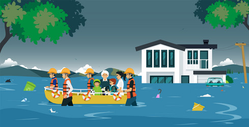 Water rescue team Royalty Free Vector Image - VectorStock