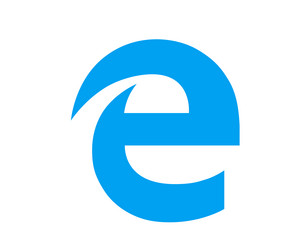 Microsoft edge browser brand logo symbol white Vector Image
