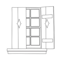 Icon sign open window outline frame Royalty Free Vector