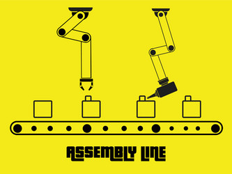 Assembly line poster Royalty Free Vector Image