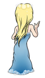 Drawing of a fairy from rear view Royalty Free Vector Image