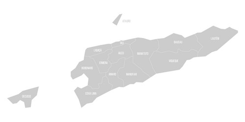 East timor political map of administrative Vector Image