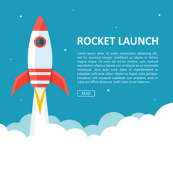 Set ofstartup rocket launch in cartoon style Vector Image