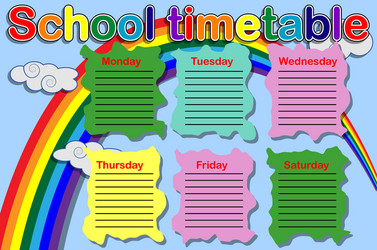 School timetable with paint cans Royalty Free Vector Image