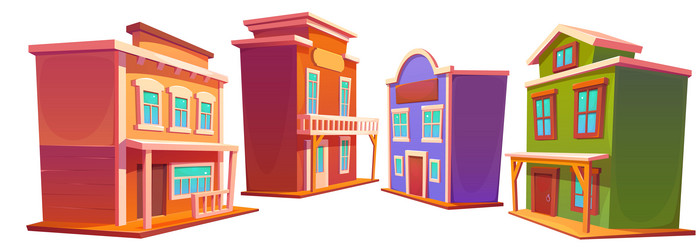 Old italy town street house cartoon set Royalty Free Vector