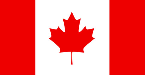Canada flag official colors and proportion Vector Image