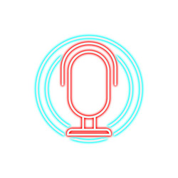 Neon mic Royalty Free Vector Image - VectorStock