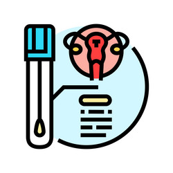 Pap smear gynecologist color icon Royalty Free Vector Image
