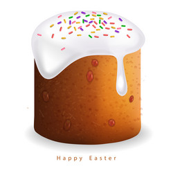 Easter holiday card with eggs and sweet bread Vector Image