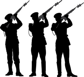 Honor guard silhouette Royalty Free Vector Image