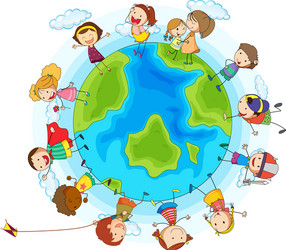 Kids around the world Royalty Free Vector Image