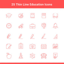 Set of outline stroke education icons Royalty Free Vector