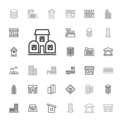 33 town icons Royalty Free Vector Image - VectorStock