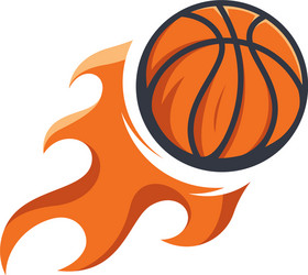 Fire ball basketball logo designs concept Vector Image
