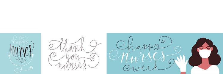 Happy nurses week beautiful handwritten brush Vector Image