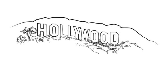 Hollywood Sign Coloring Page