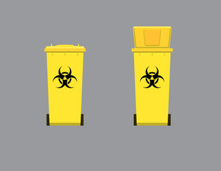 Medical waste bin contaminated sign Royalty Free Vector