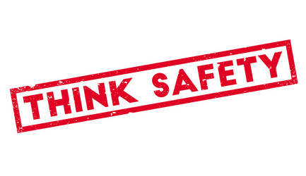 Think safety rubber stamp Royalty Free Vector Image