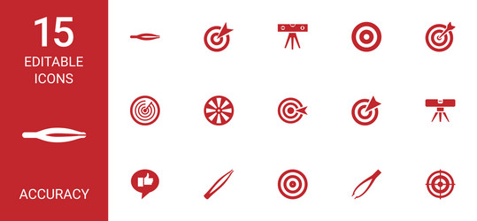 15 accuracy icons Royalty Free Vector Image - VectorStock
