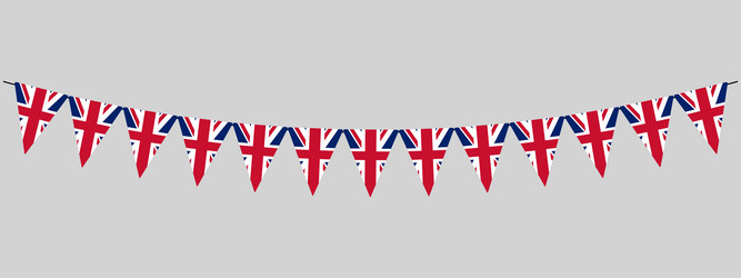 Uk flag garland union jack pennants chain Vector Image