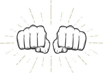 Crossed hands clenched fists Royalty Free Vector Image