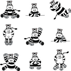 Zebra cheerful dancing cartoon character Vector Image