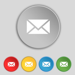 Mail envelope message icon sign symbol on five Vector Image