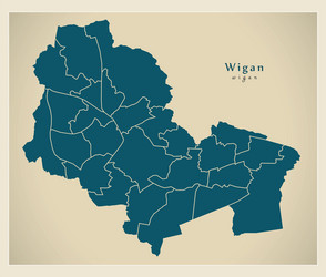 Modern city map - wigan england Royalty Free Vector Image